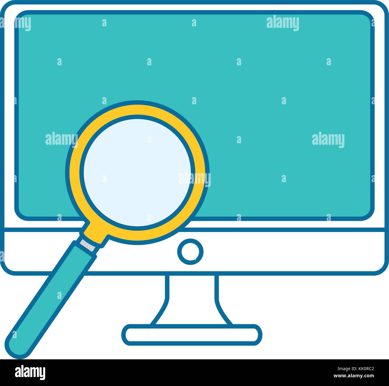 monitor computer with magnifying glass vector illustration design Stock Vector Image & Art - Alamy