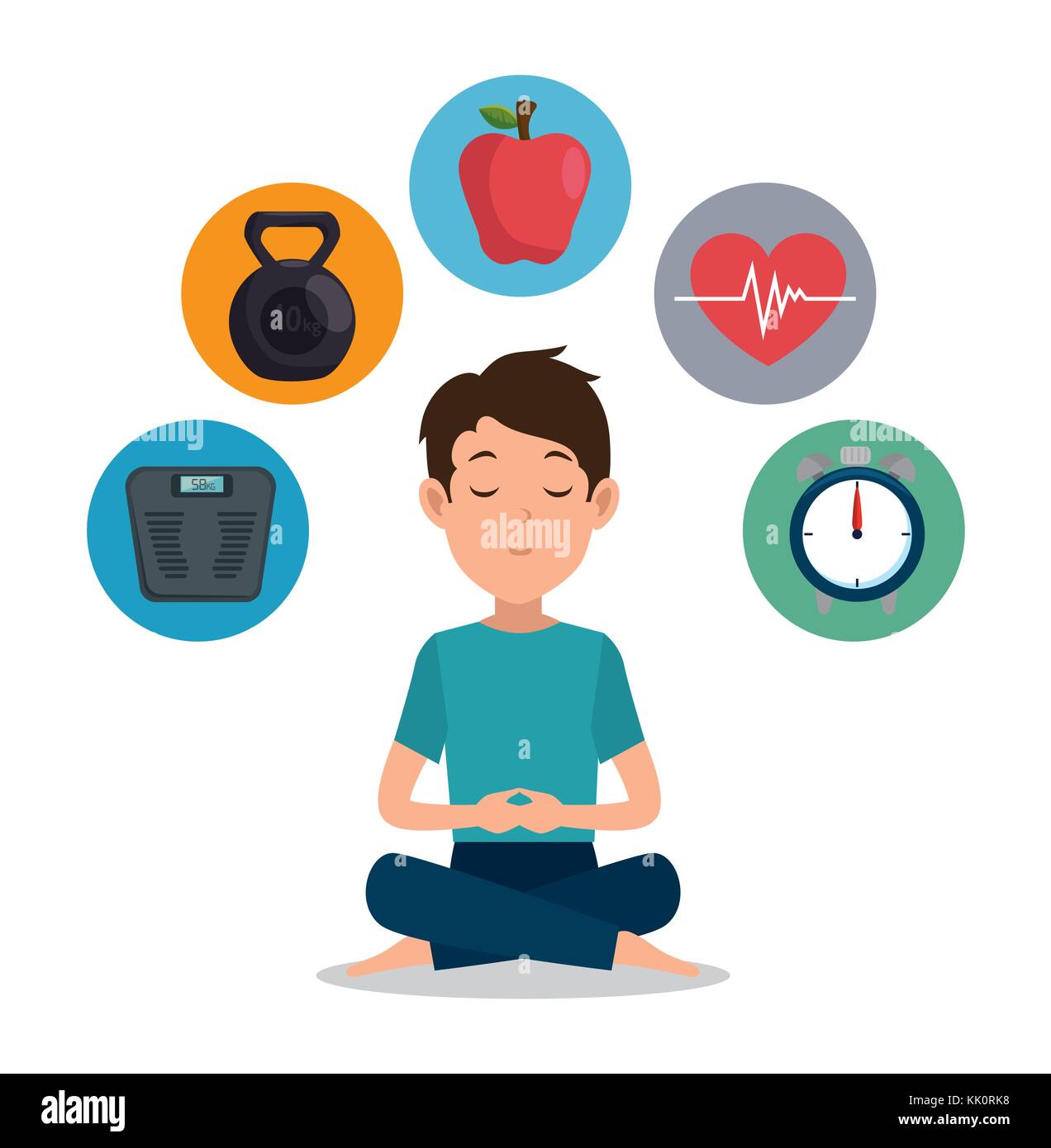 healthy lifestyle people doing yoga poses and exercises vector ...