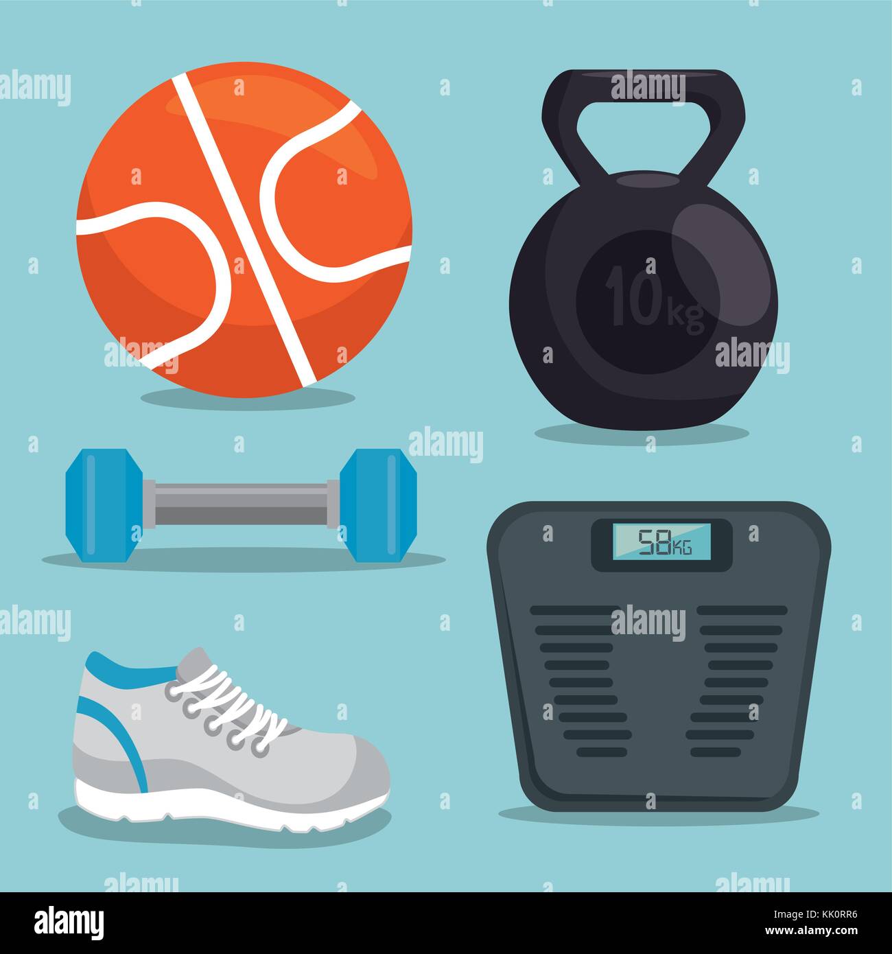 set of healthy lifestyle elements vector illustration graphic design ...