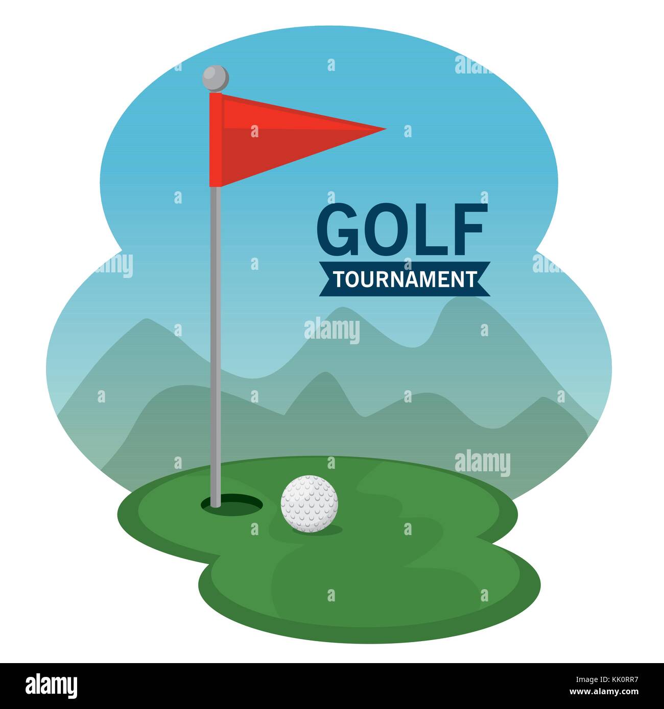 golf course landscape vector illustration graphic design Stock Vector ...