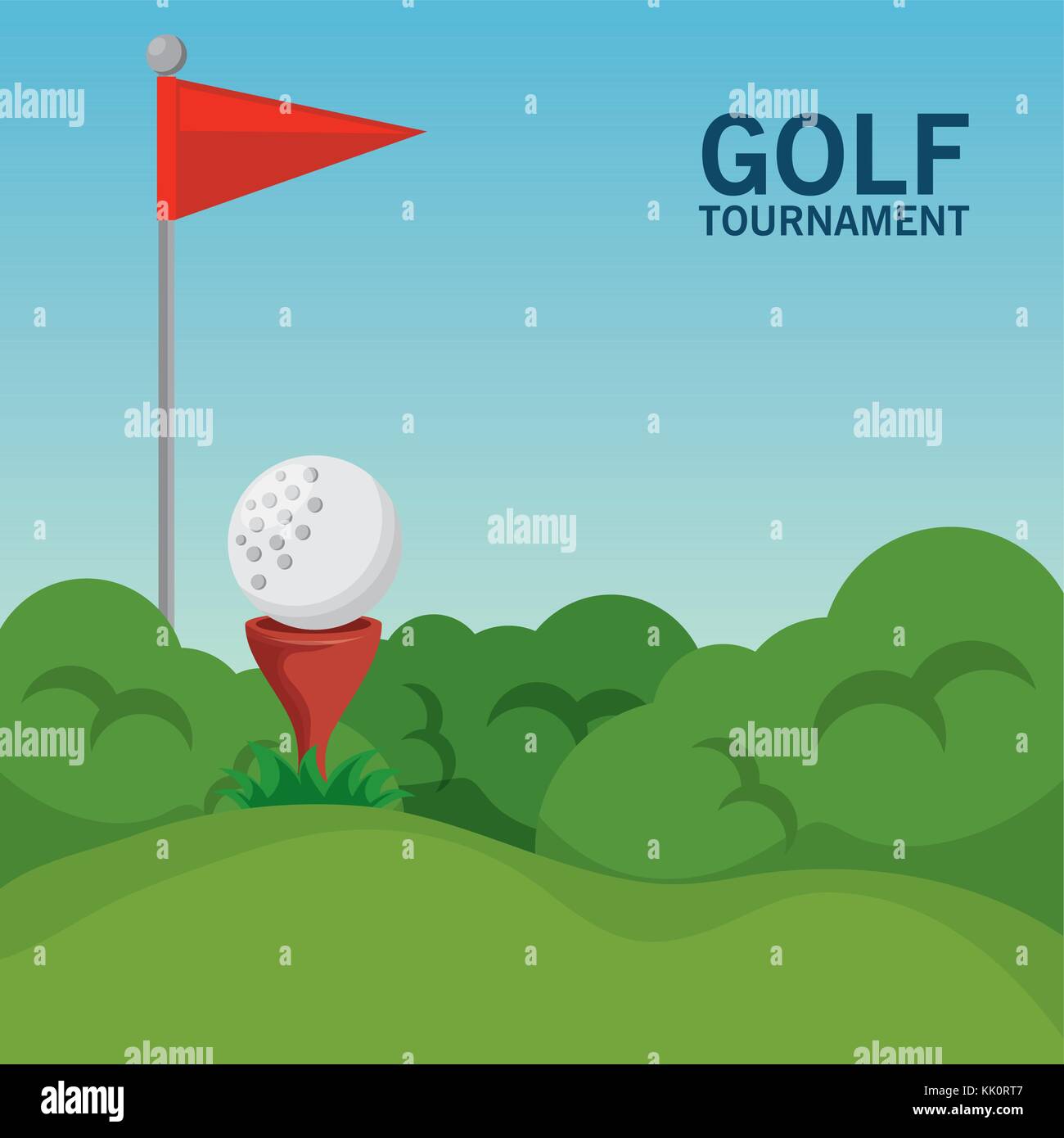 golf course landscape vector illustration graphic design Stock Vector ...