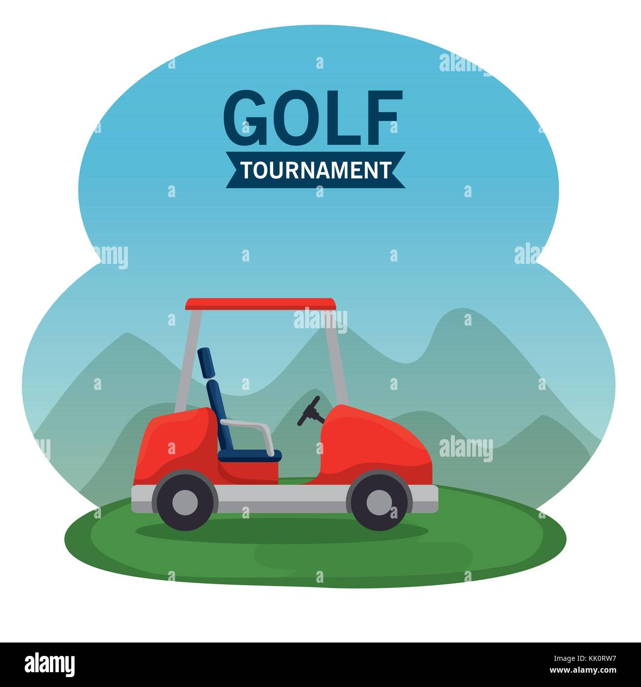 golf car on a golf course vector illustration graphic design Stock ...