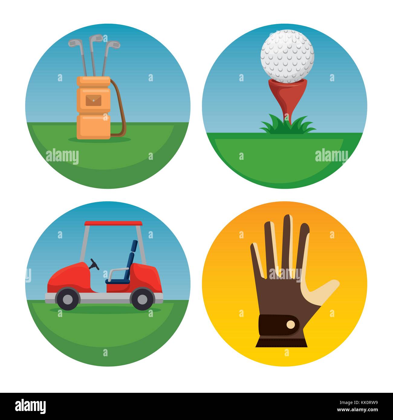 colorful golf icons set vector illustration graphic design Stock Vector ...