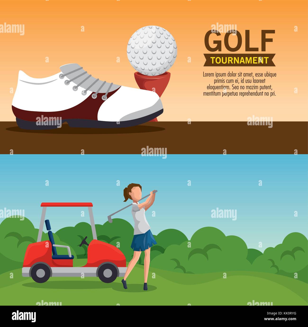 golf tournament poster template vector illustration graphic design ...
