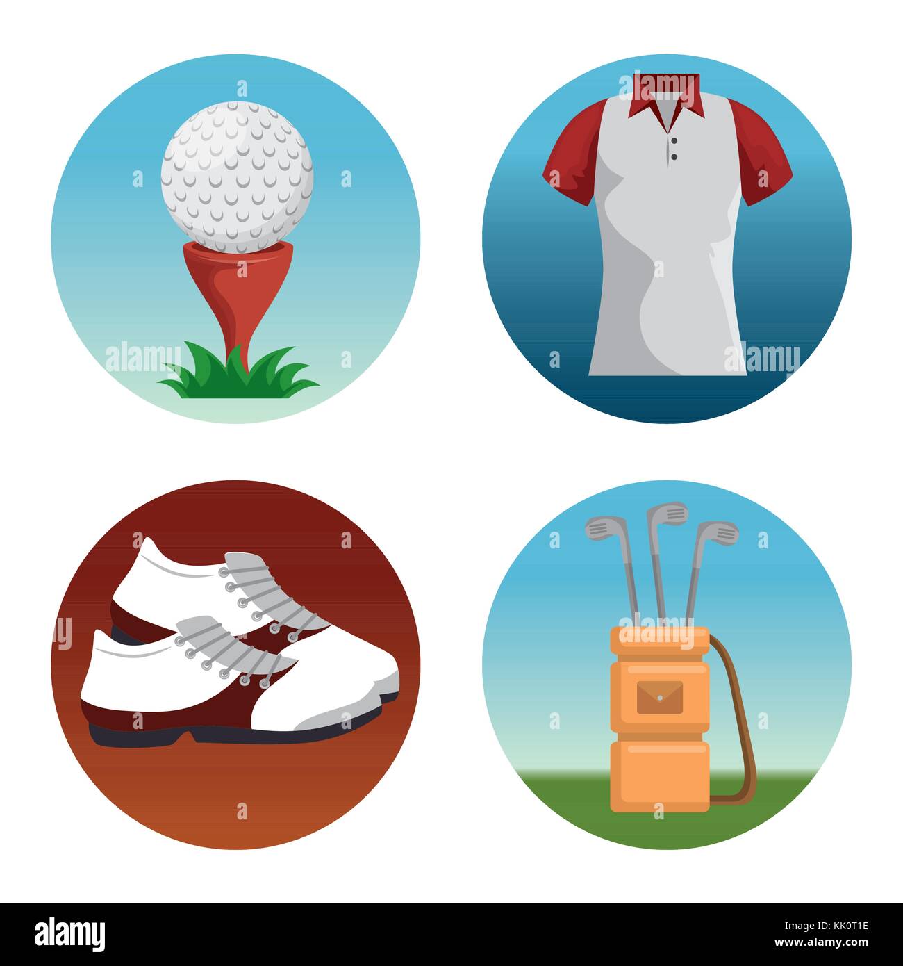 colorful golf icons set vector illustration graphic design Stock Vector ...
