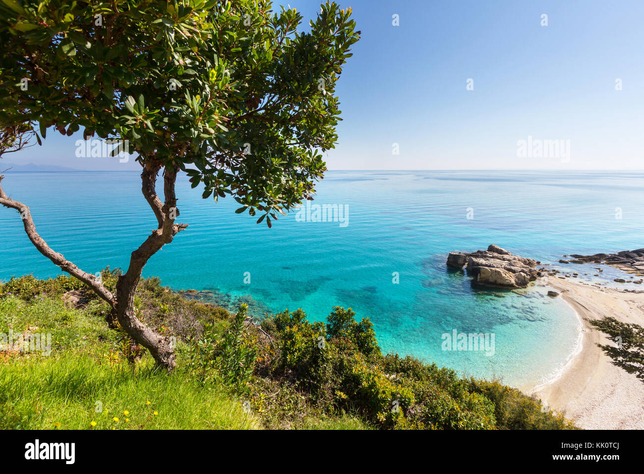 Beautiful rocky coastline in Greece Stock Photo - Alamy