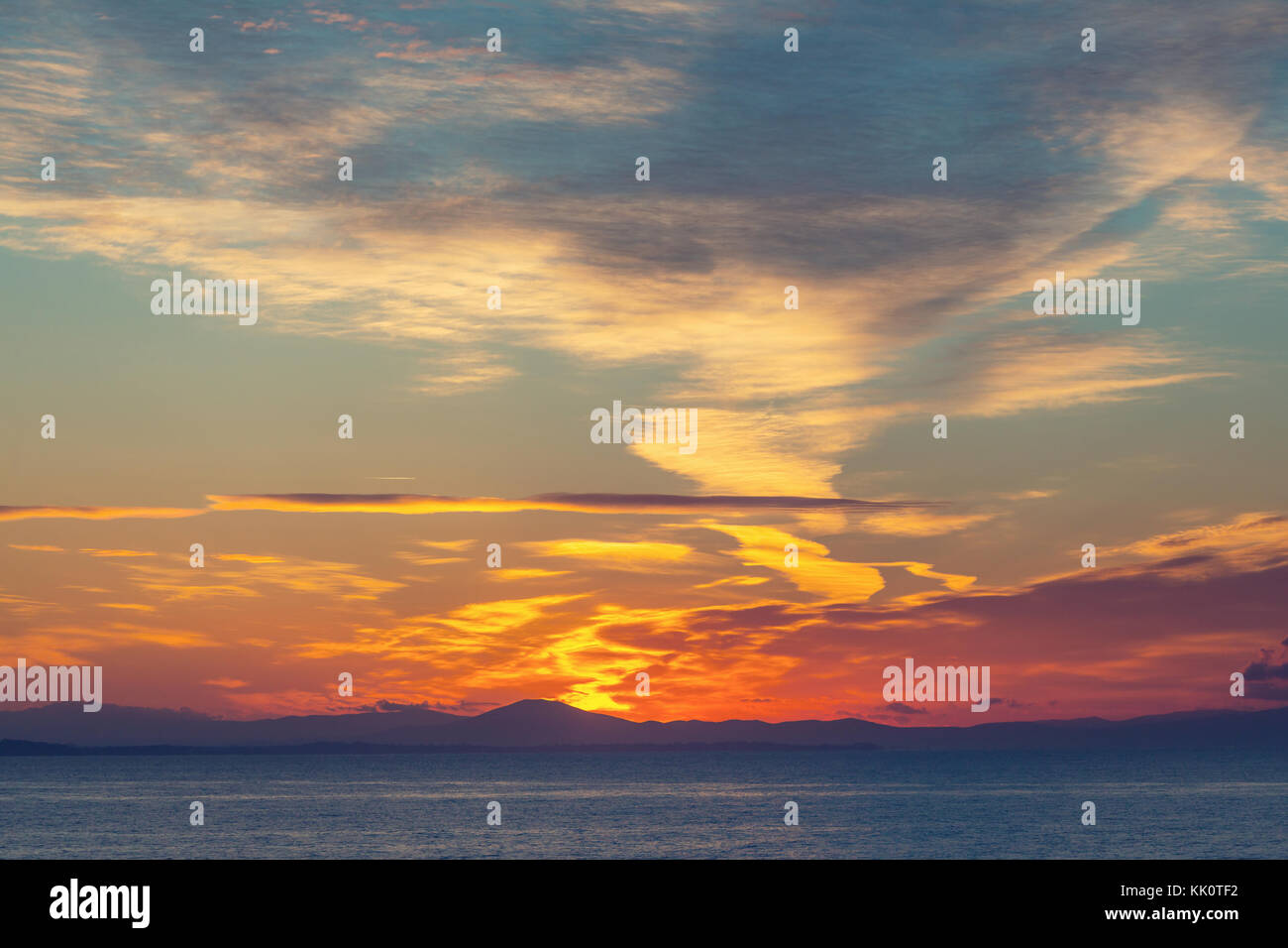 Beautiful sunset on Greece coast Stock Photo - Alamy