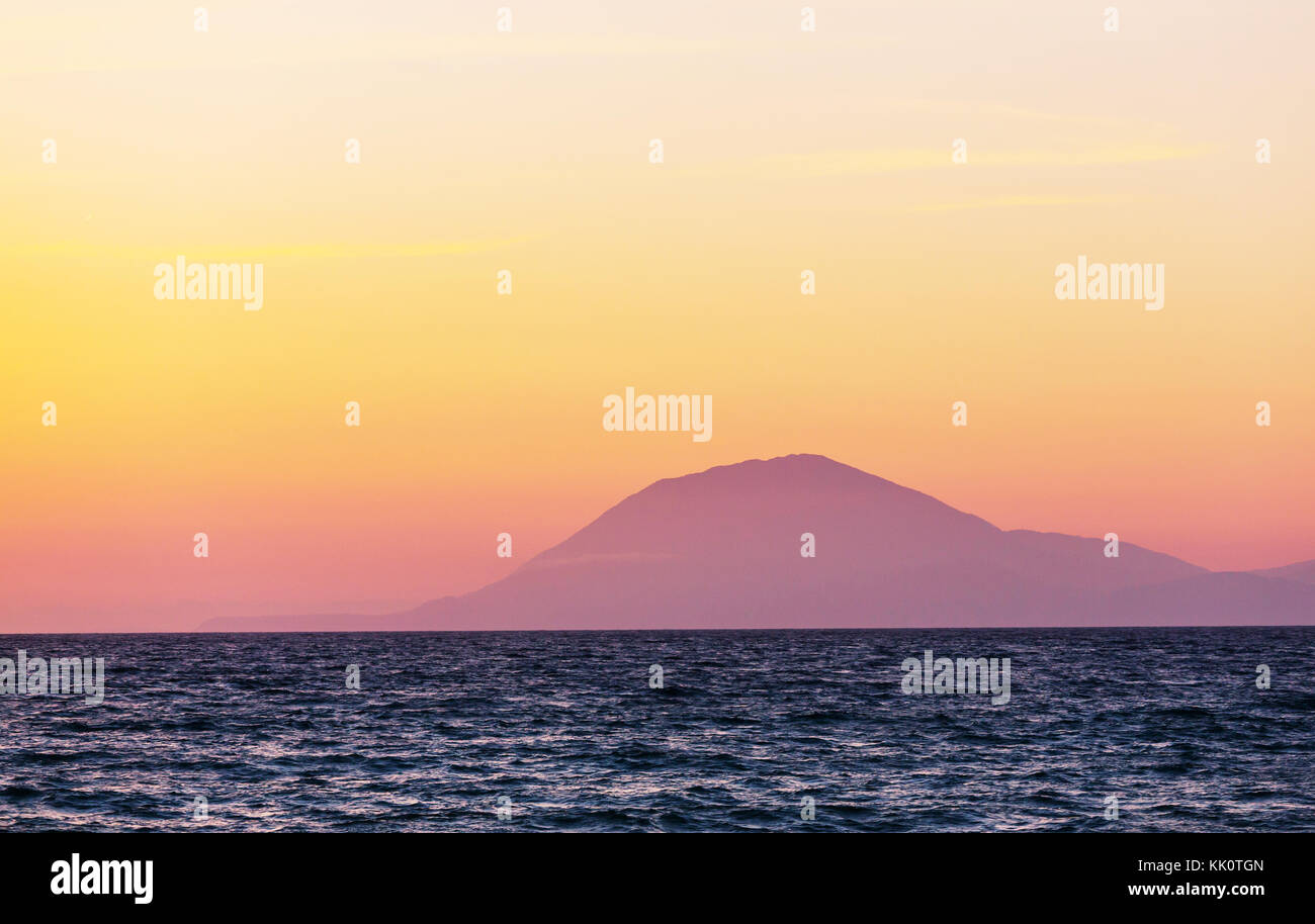 Beautiful sunset on Greece coast Stock Photo - Alamy