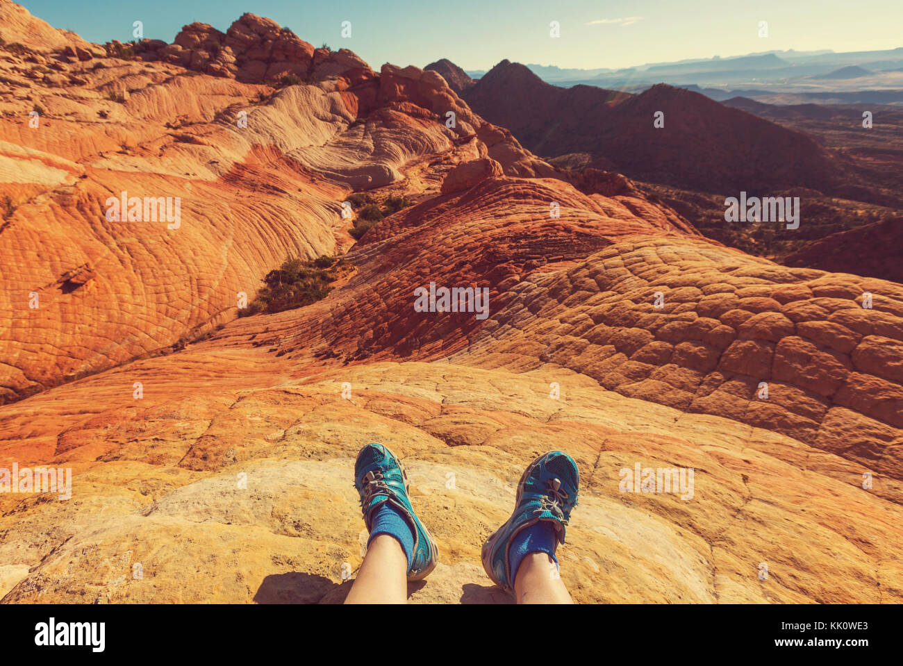 Hike in Utah mountains Stock Photo - Alamy