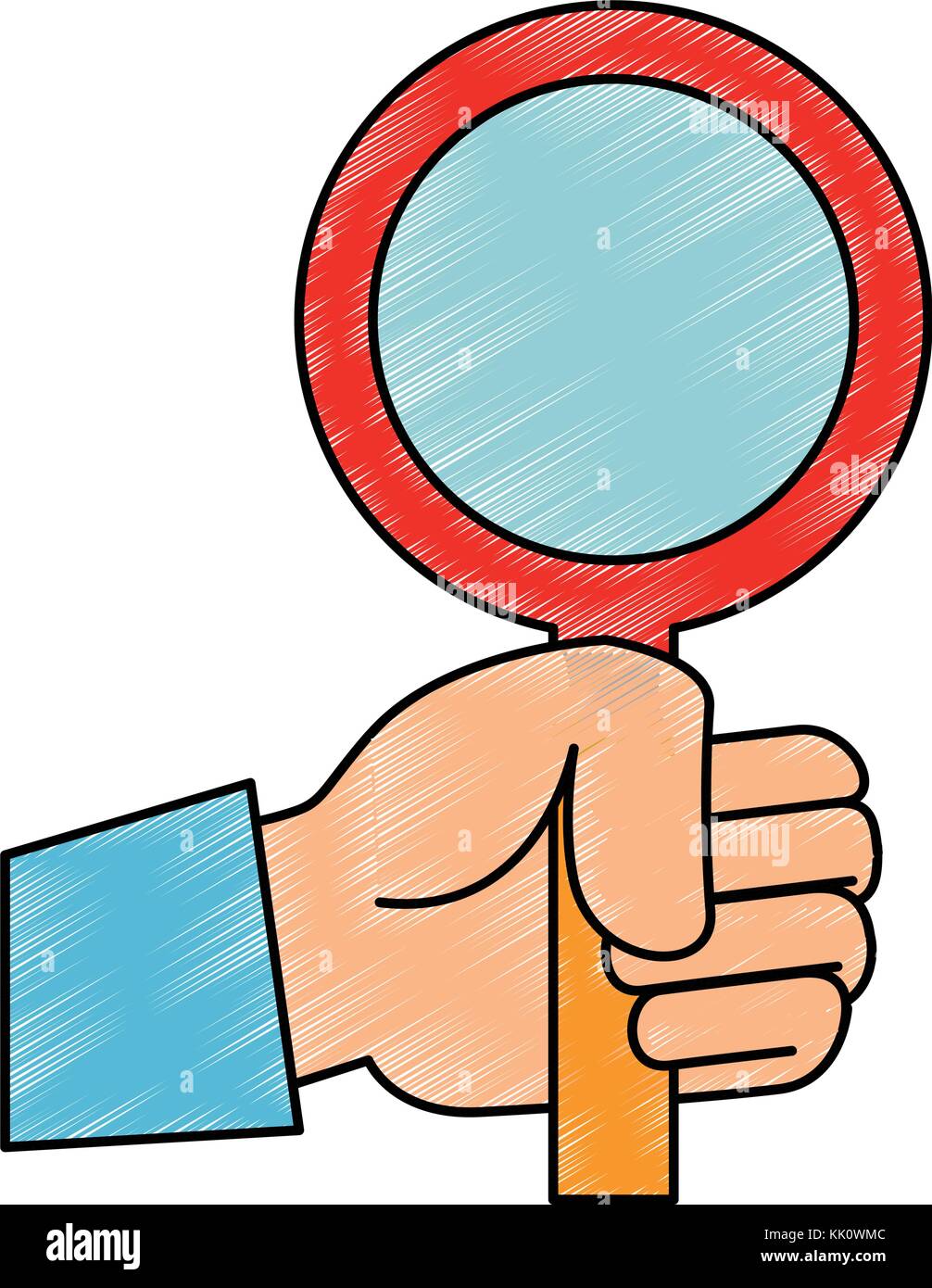 hand with magnifying glass isolated icon Stock Vector Image & Art - Alamy