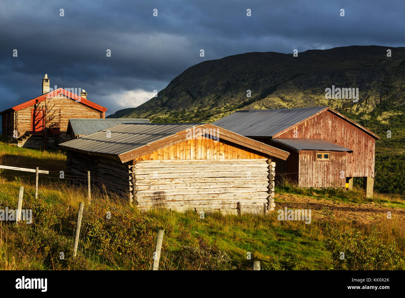 wooden huts in Norway mountains Stock Photo - Alamy