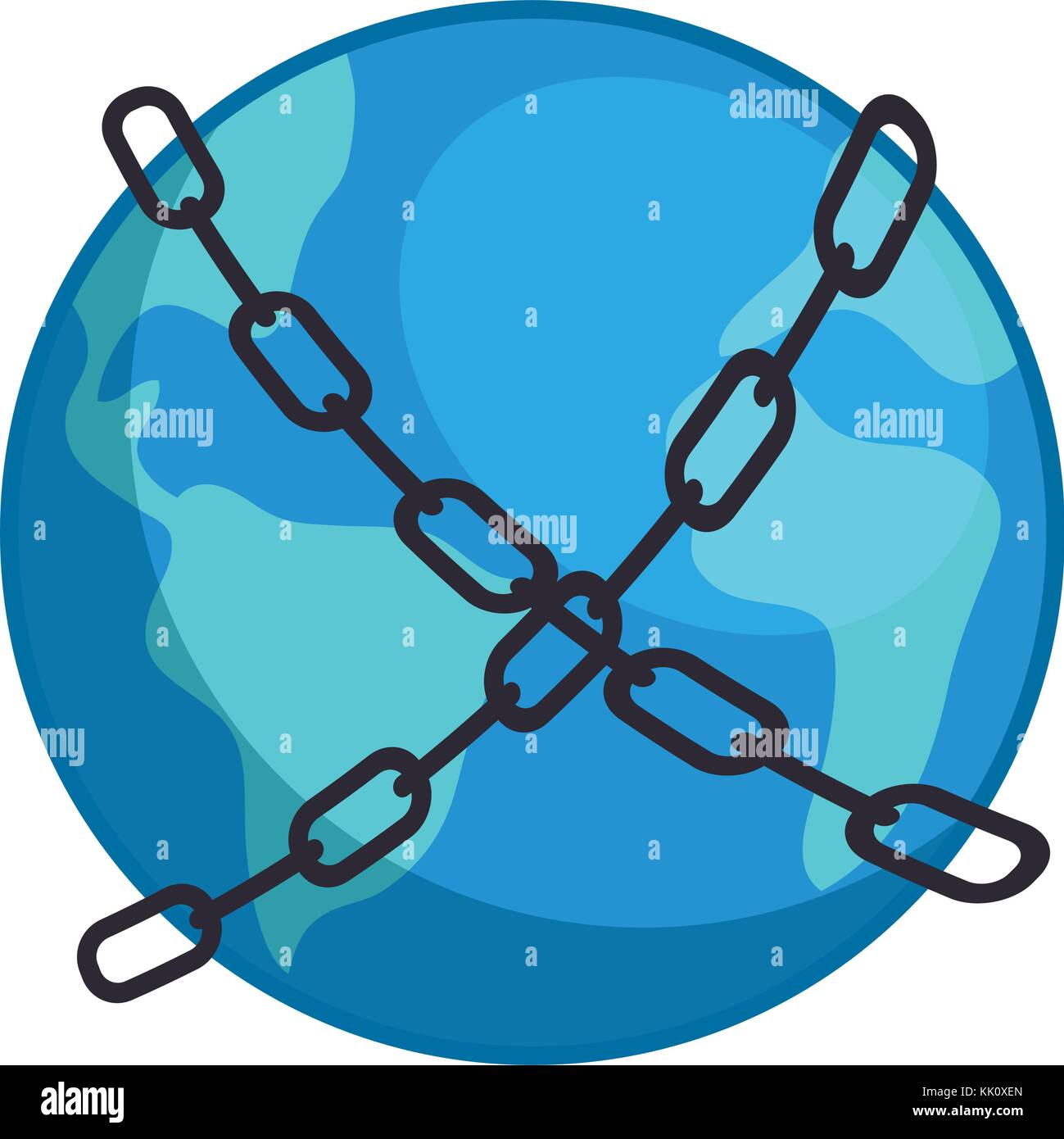 world planet earth with chain Stock Vector Image & Art - Alamy