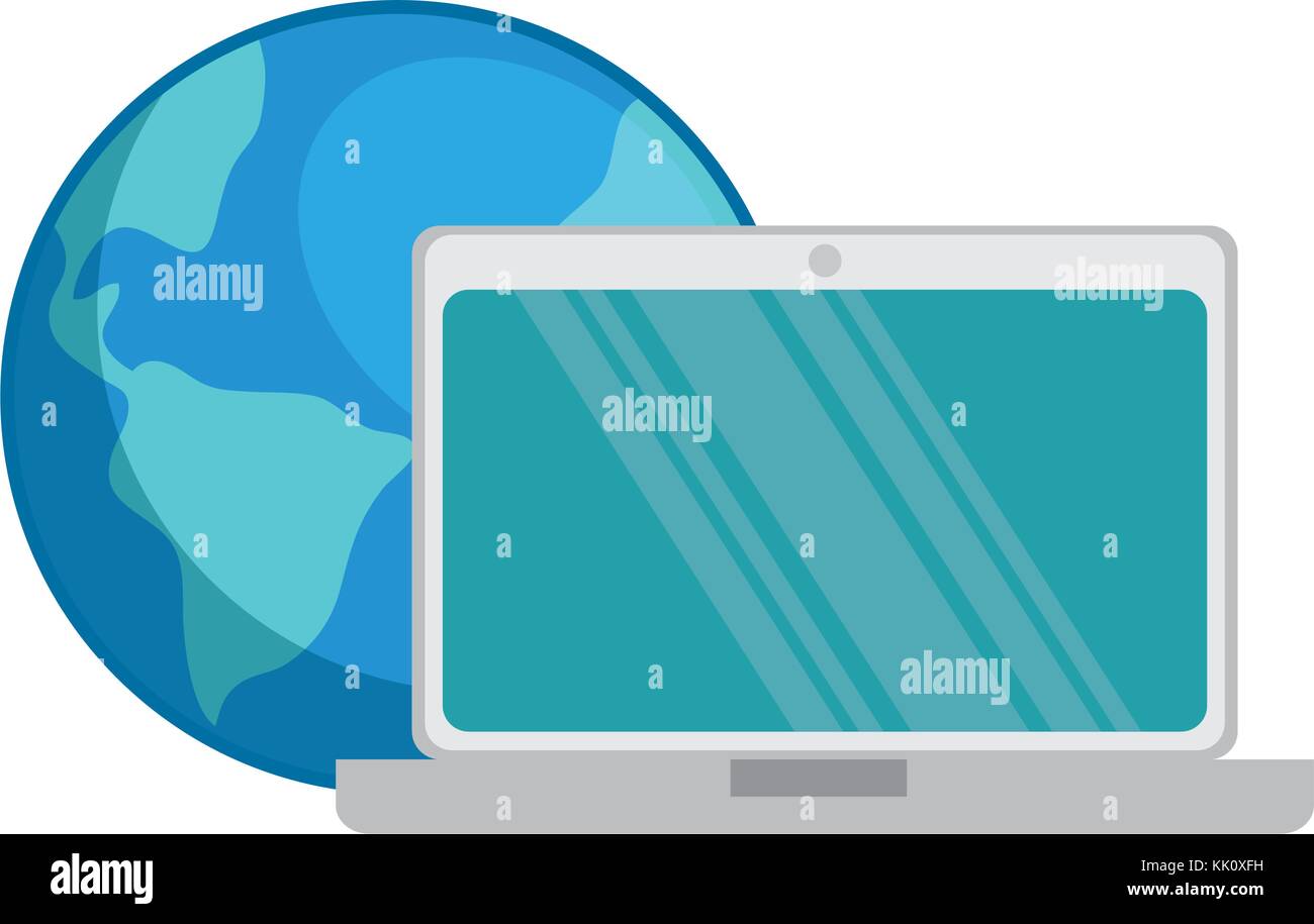world planet earth with laptop Stock Vector Image & Art - Alamy