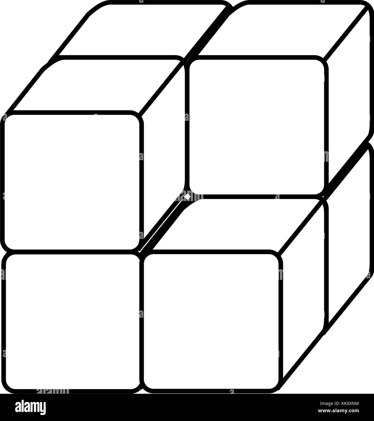 cube with blocks icon Stock Vector Image & Art - Alamy