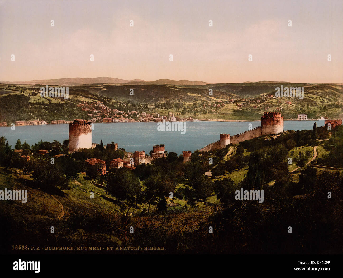 Bosphorus, Rumelian & Anatolian Citadels, Constantinople, Turkey, ca ...
