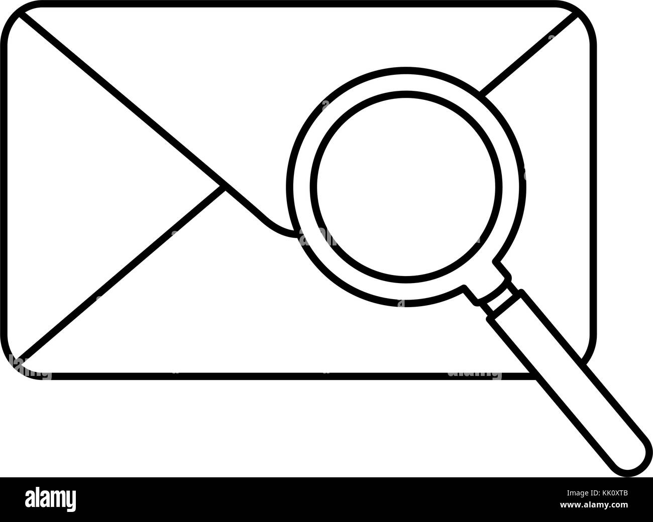 mail envelope with magnifying glass Stock Vector Image & Art - Alamy