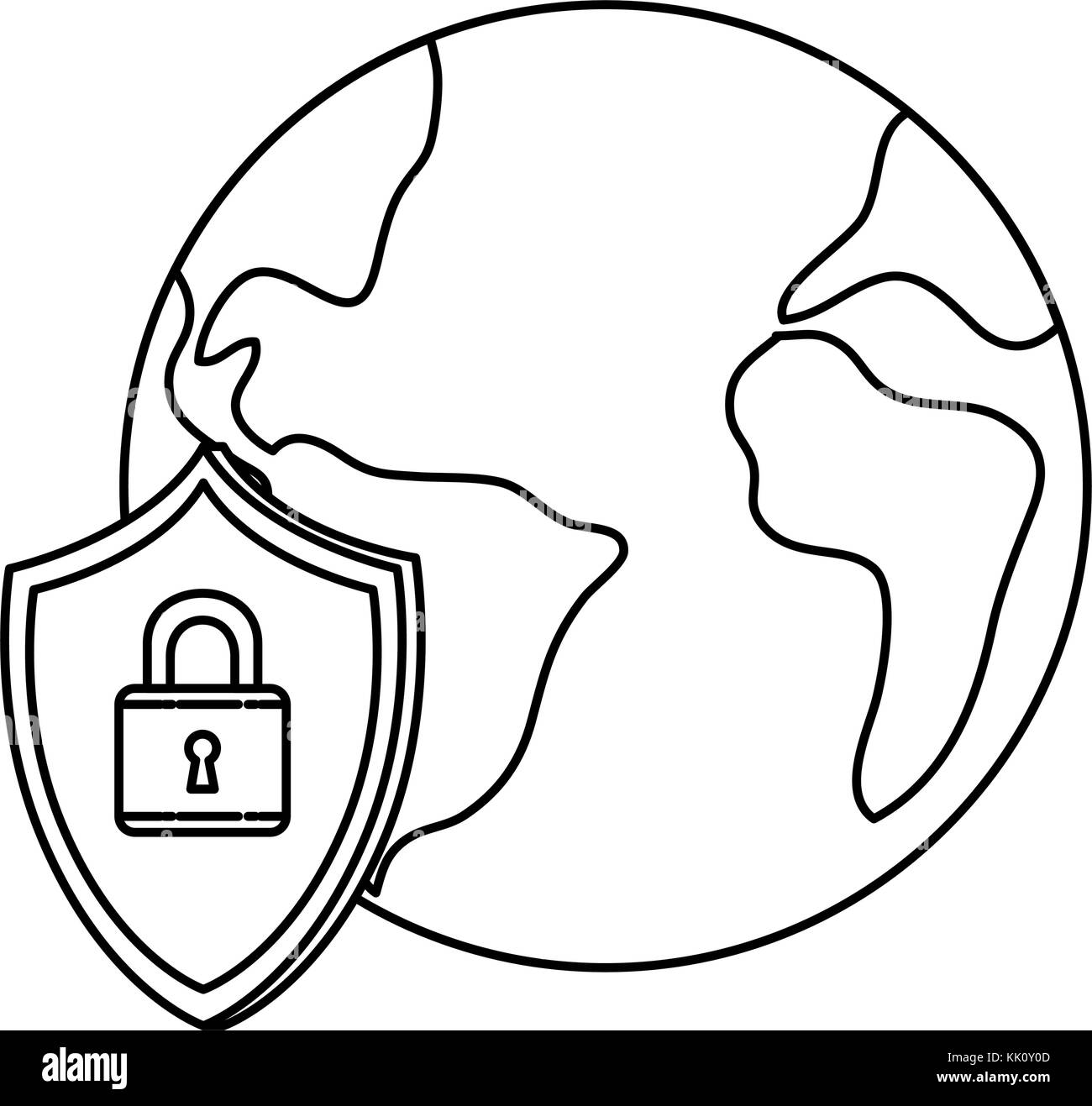 world planet earth with shield Stock Vector Image & Art - Alamy