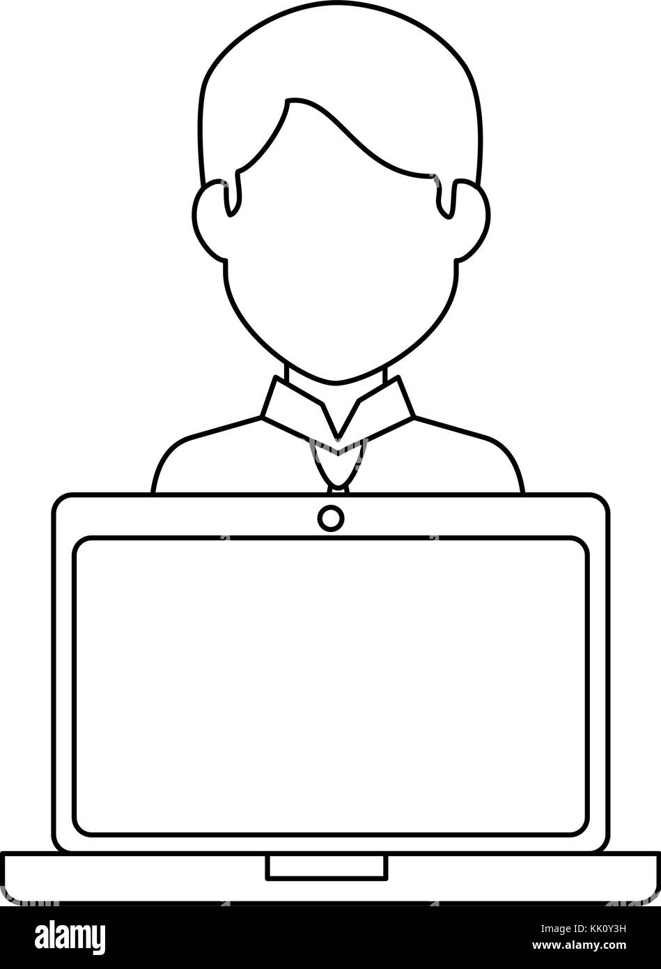 laptop computer with user Stock Vector Image & Art - Alamy