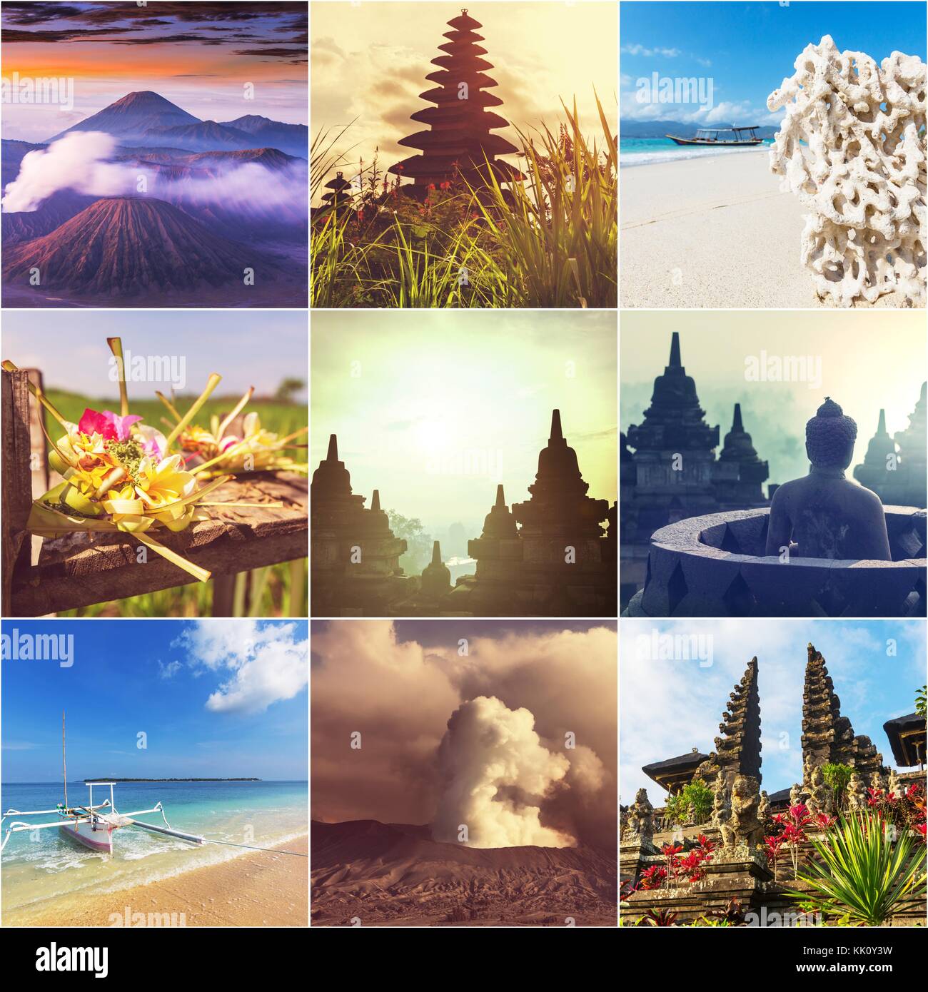 Indonesia theme collage Stock Photo - Alamy