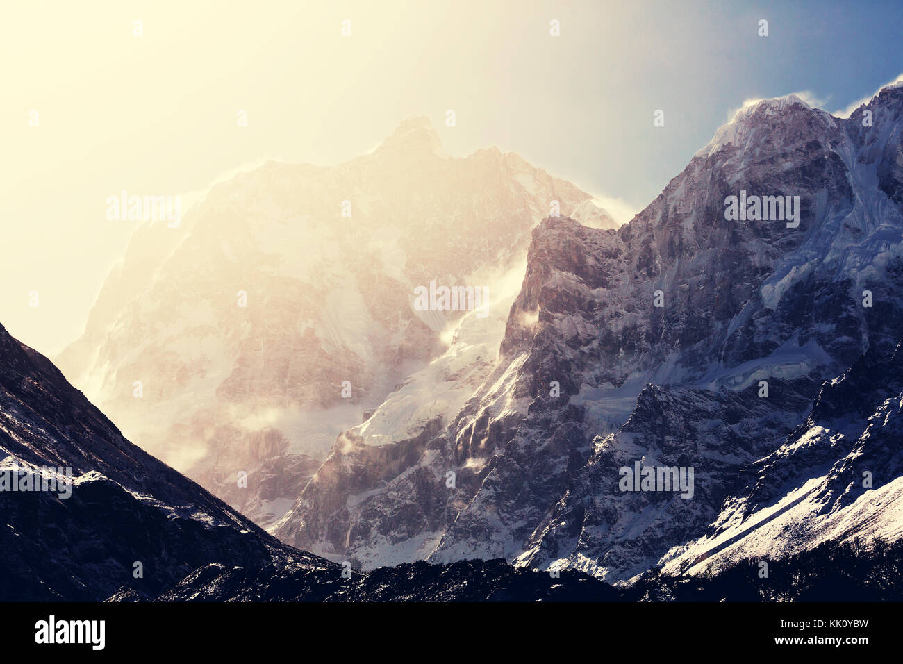 Scenic view of Jannu peak, Kanchenjunga Region, Himalayas, Nepal Stock ...