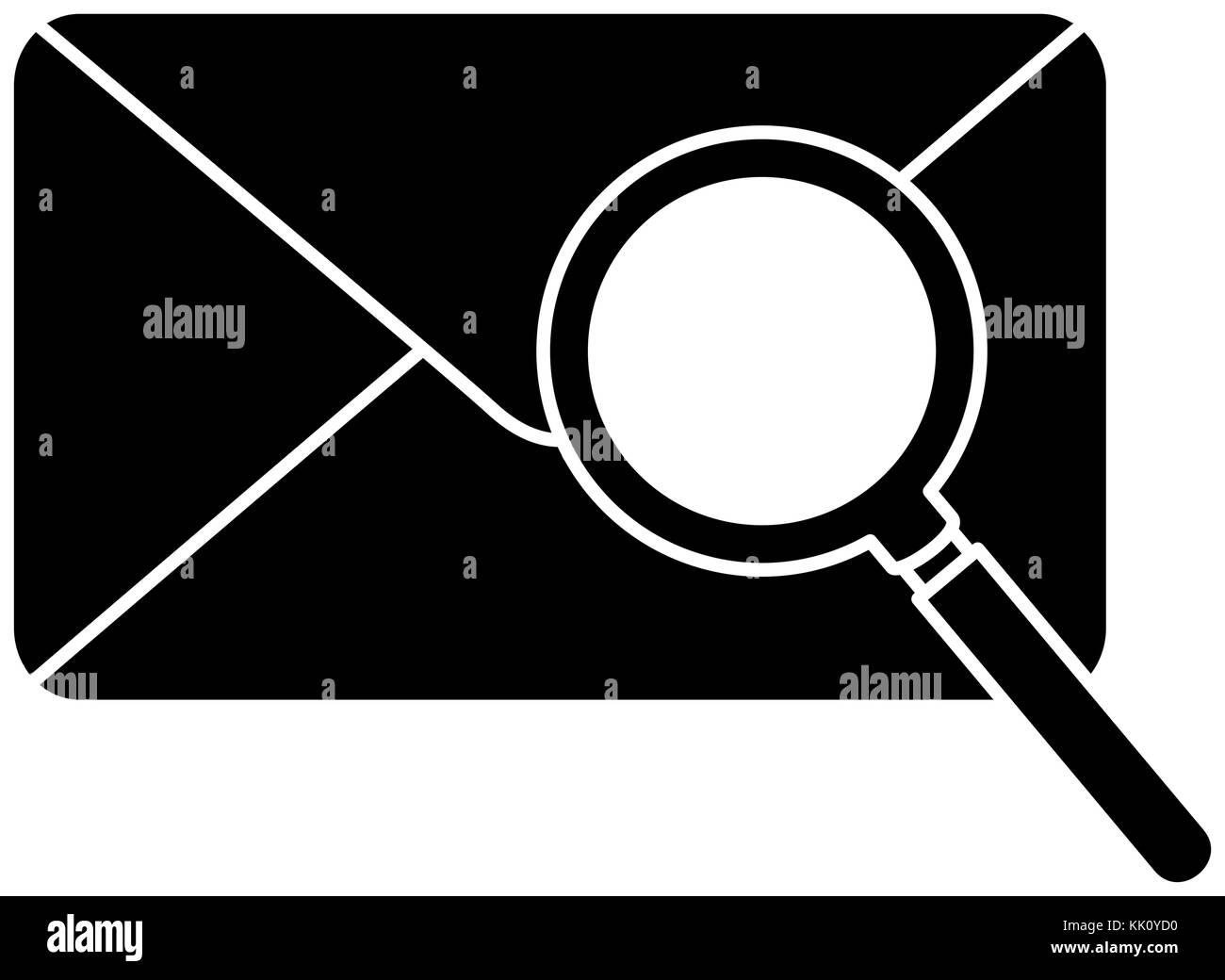 mail envelope with magnifying glass Stock Vector Image & Art - Alamy
