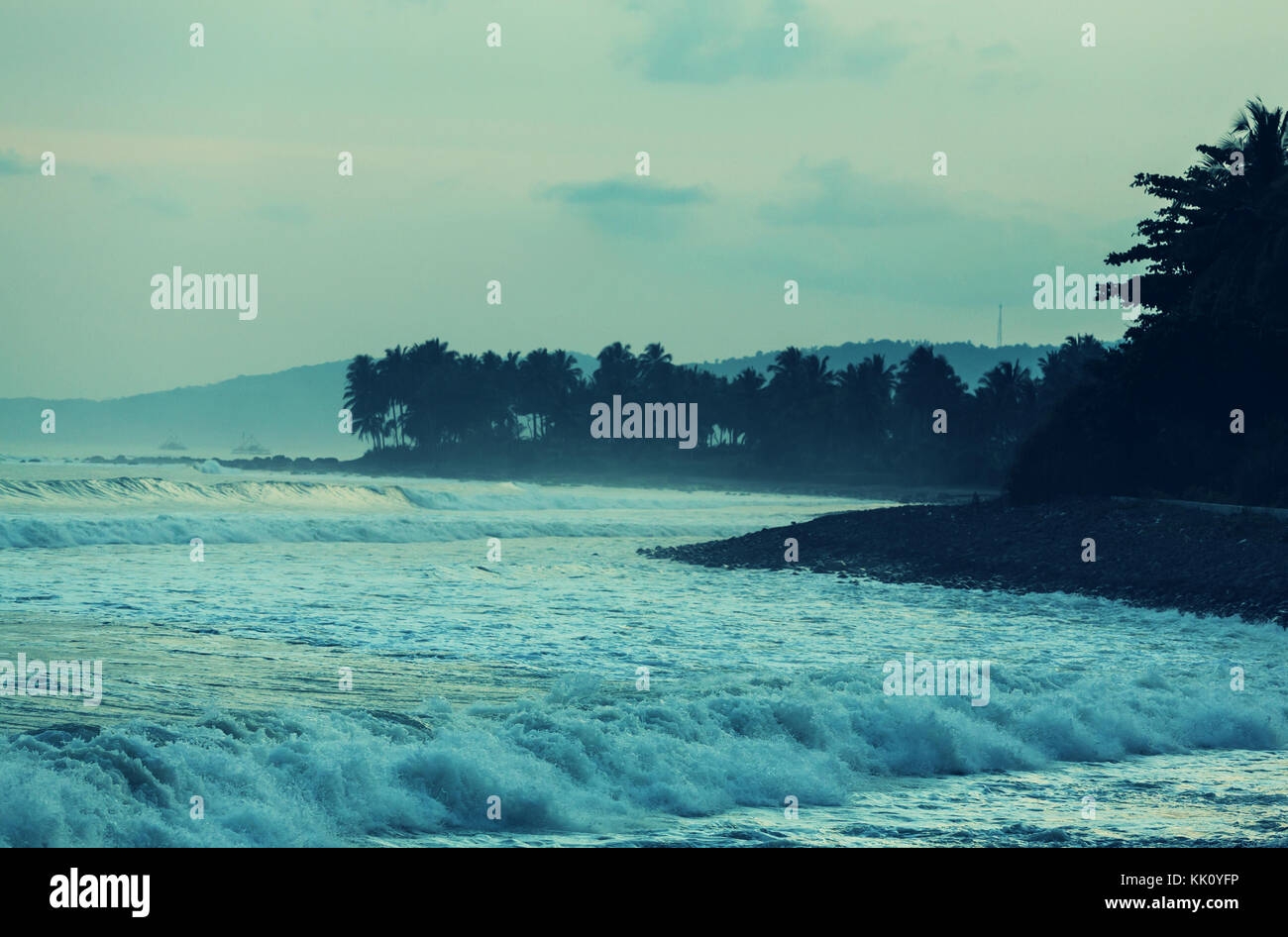 Tropical beach, Indonesia Java Stock Photo - Alamy