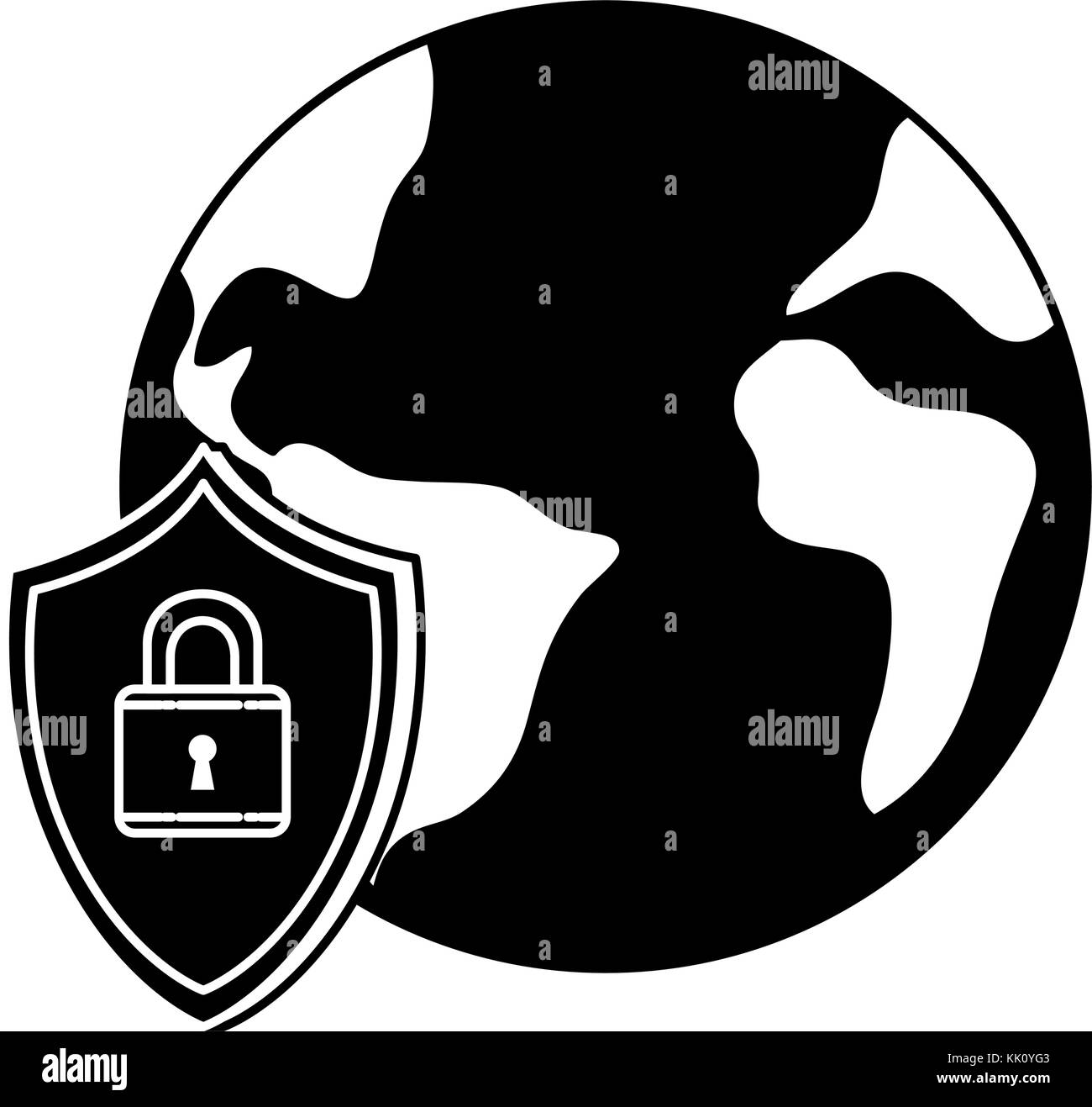 world planet earth with shield Stock Vector Image & Art - Alamy