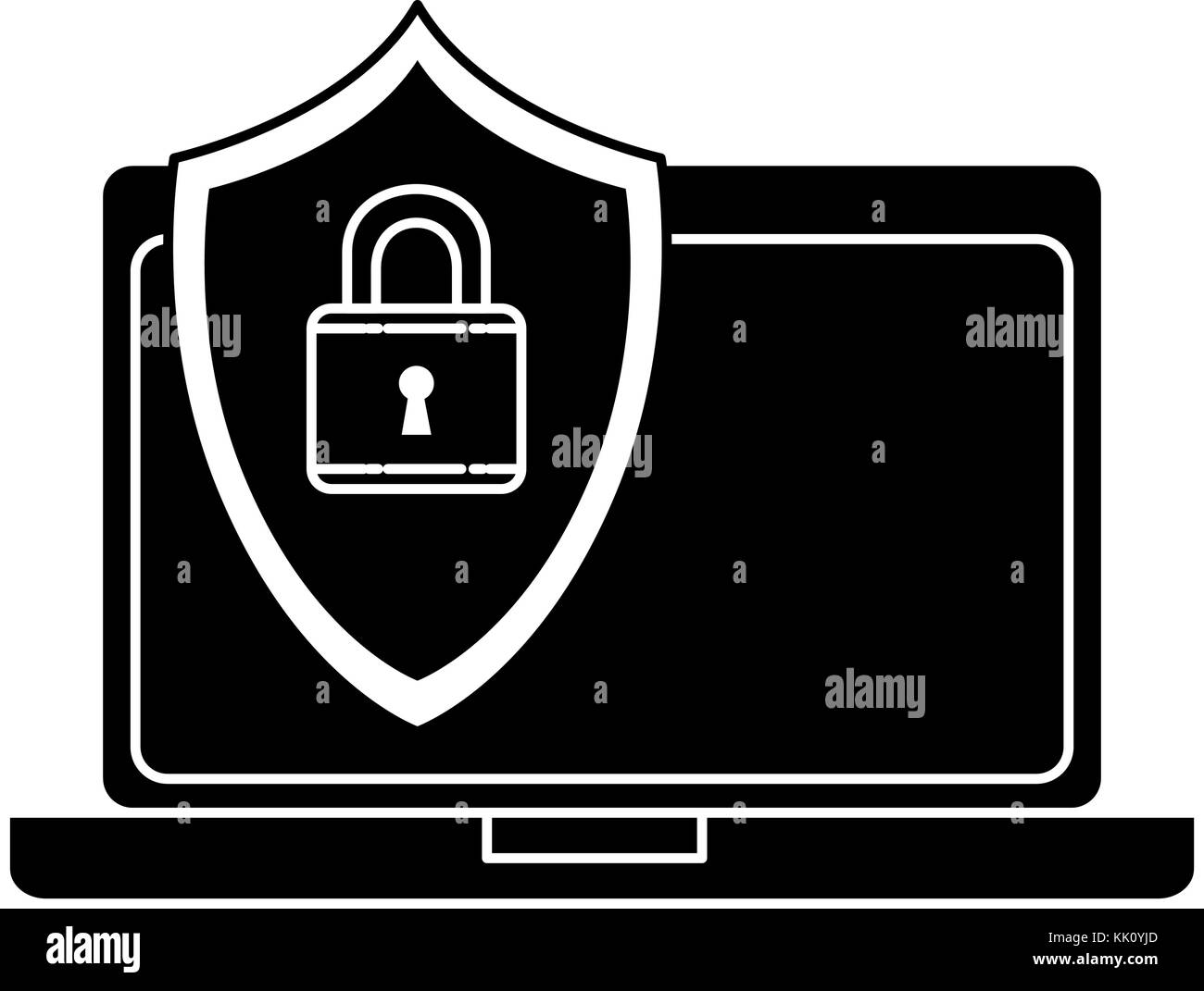 laptop computer with shield Stock Vector Image & Art - Alamy
