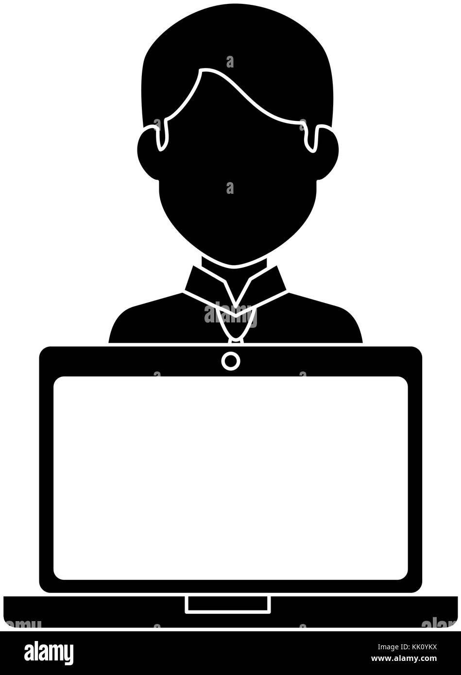 laptop computer with user Stock Vector Image & Art - Alamy
