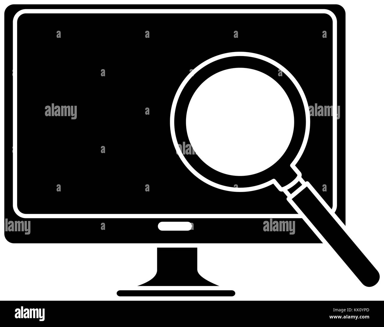 monitor computer with magnifying glass Stock Vector Image & Art - Alamy