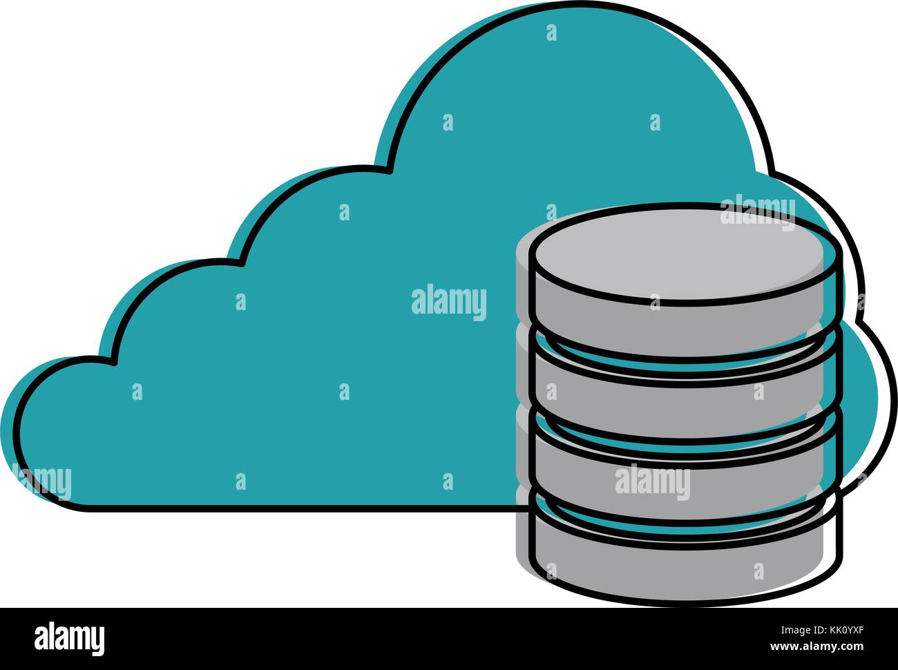 cloud with data disk Stock Vector Image & Art - Alamy
