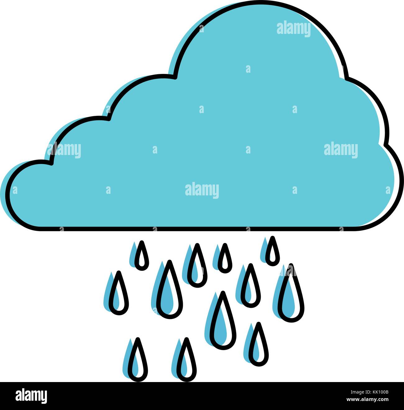 cloud silhouette with rain drops Stock Vector Image & Art - Alamy