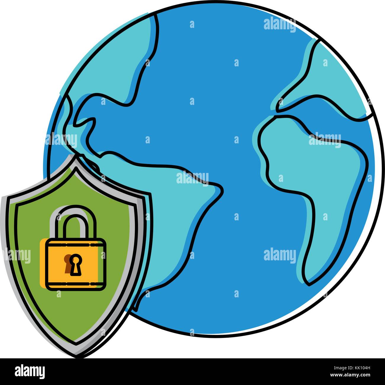 world planet earth with shield Stock Vector Image & Art - Alamy