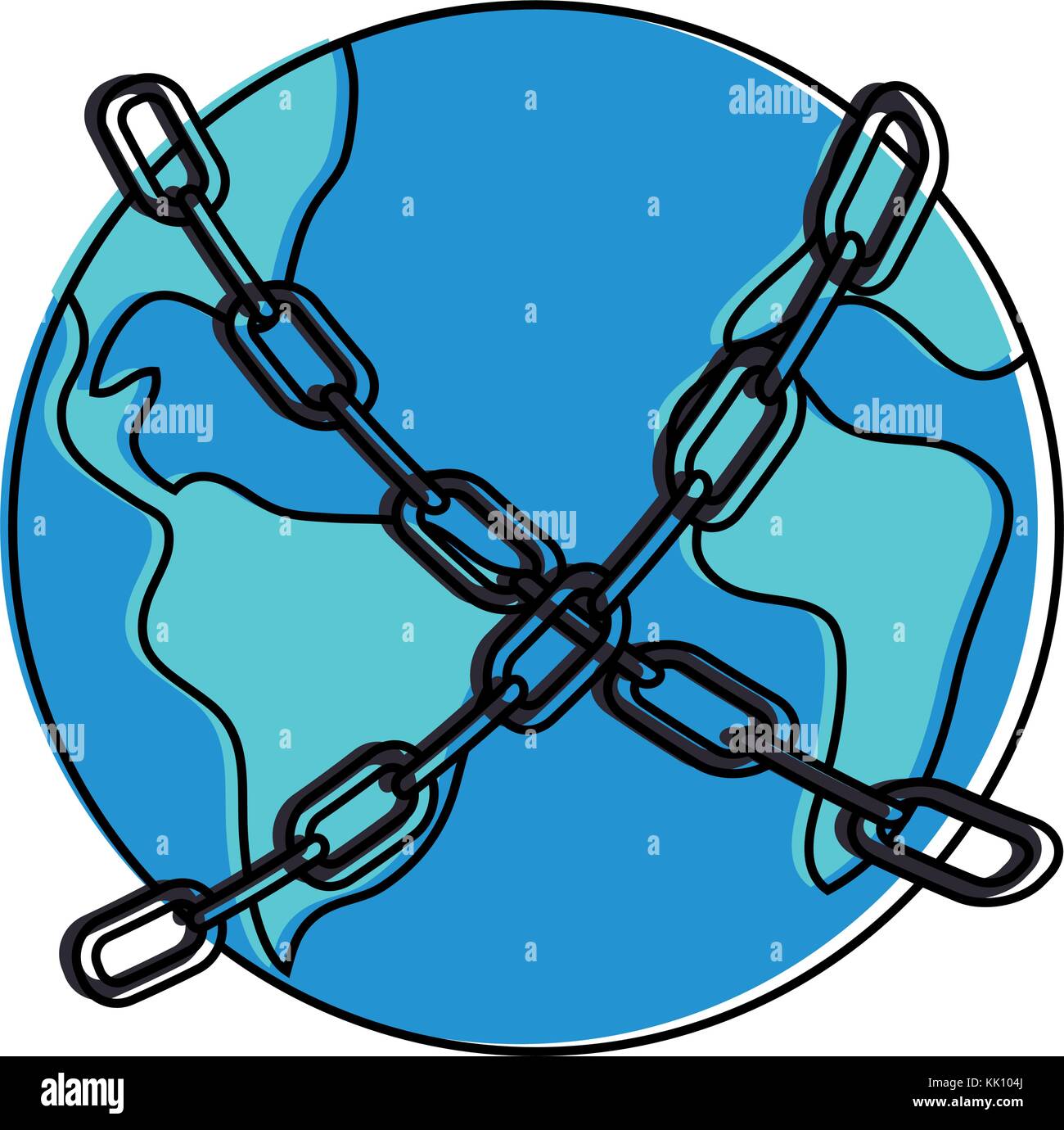 world planet earth with chain Stock Vector Image & Art - Alamy