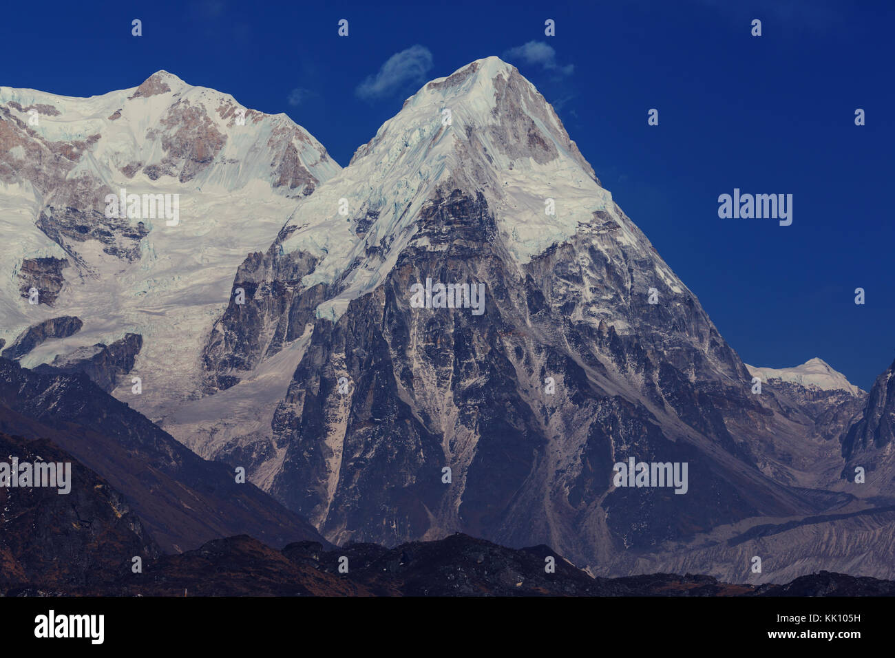 Scenic view of mountains, Kanchenjunga Region, Himalayas, Nepal Stock ...