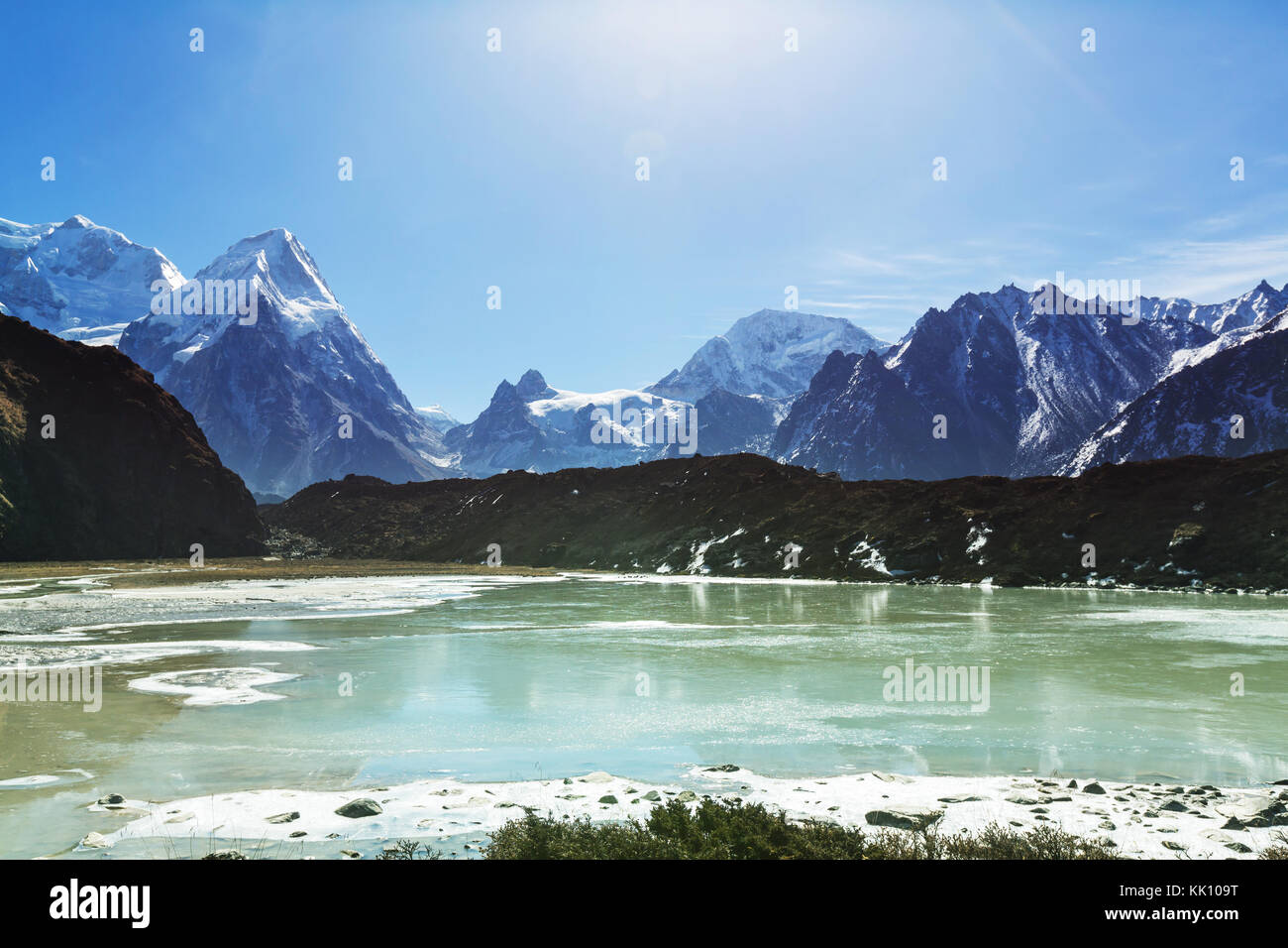 Scenic view of mountains, Kanchenjunga Region, Himalayas, Nepal Stock ...