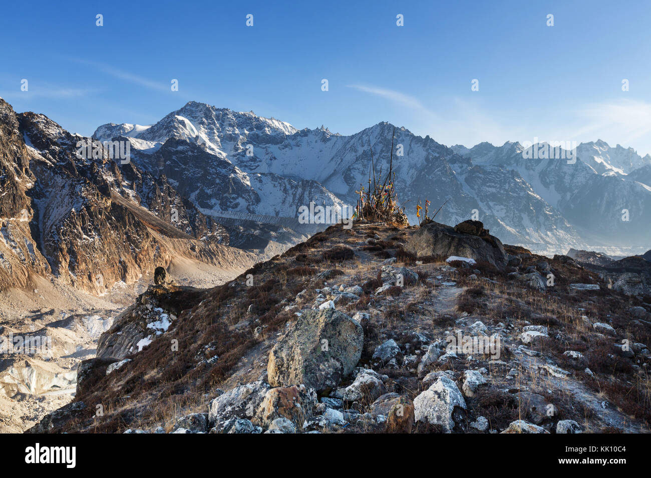 Scenic view of mountains, Kanchenjunga Region, Himalayas, Nepal Stock ...