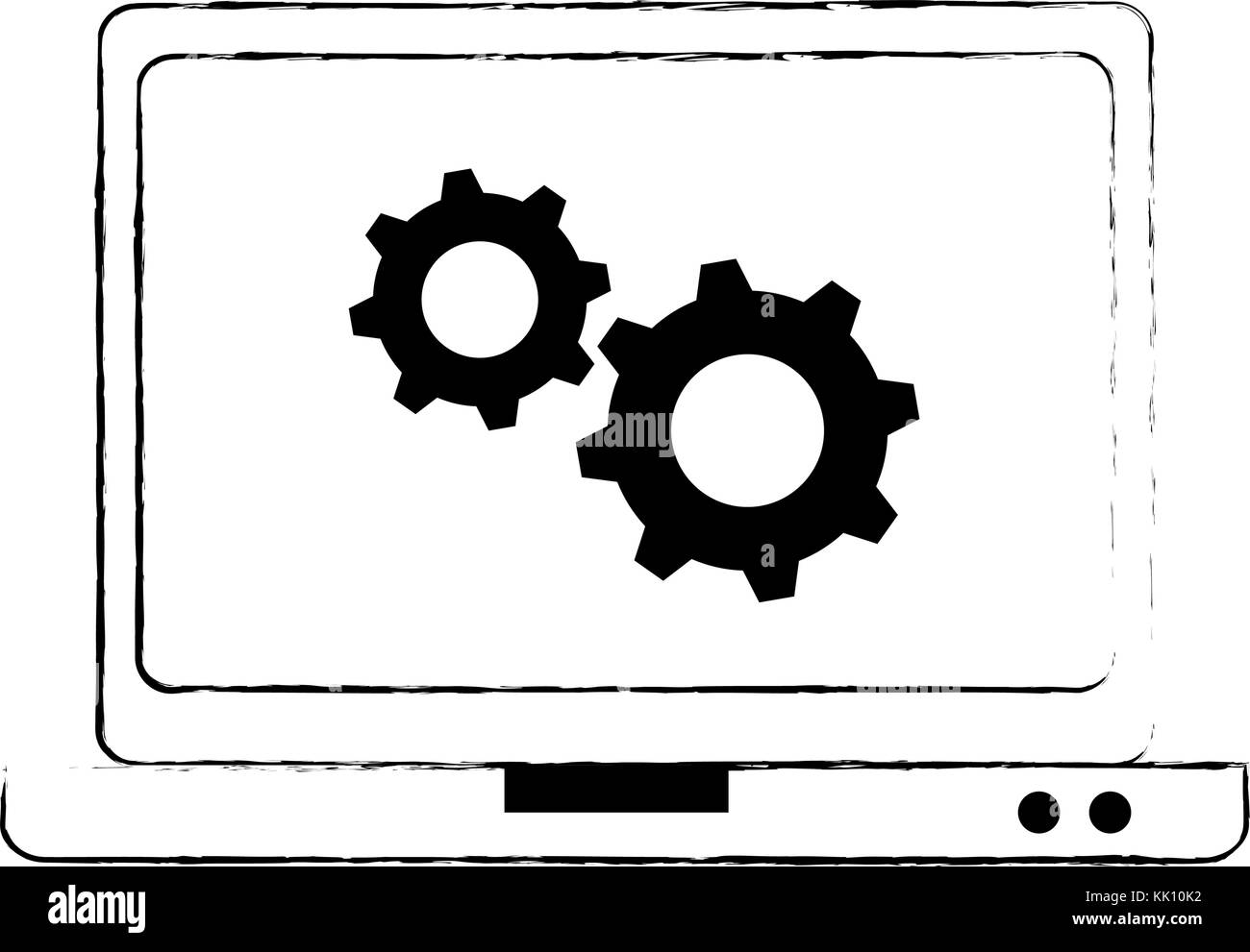 laptop computer with gears Stock Vector Image & Art - Alamy