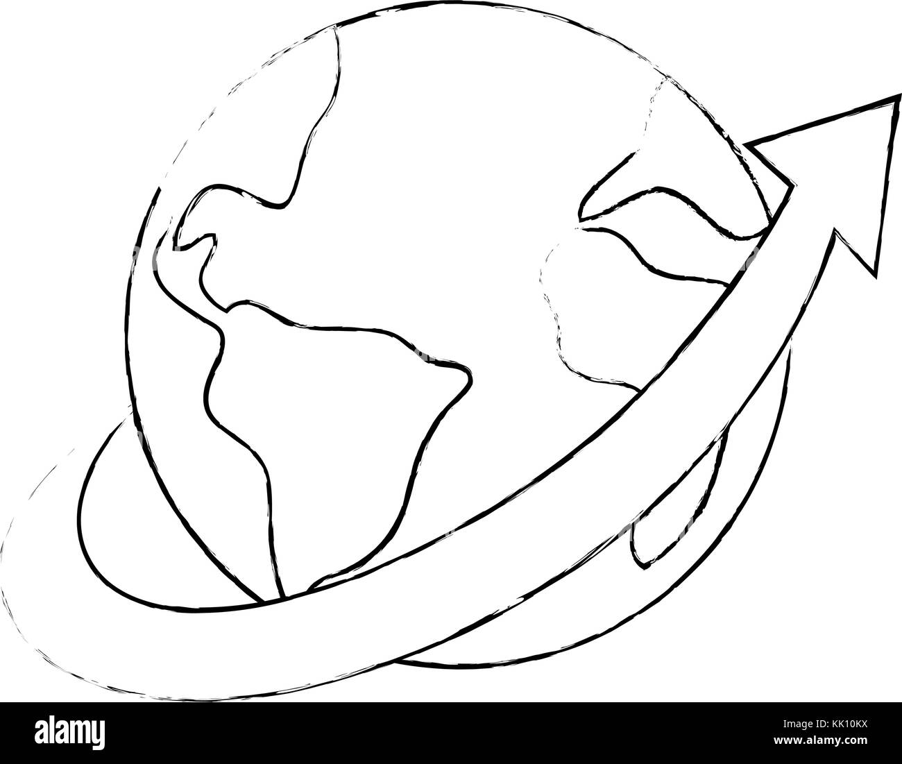 world planet earth with arrow Stock Vector Image & Art - Alamy