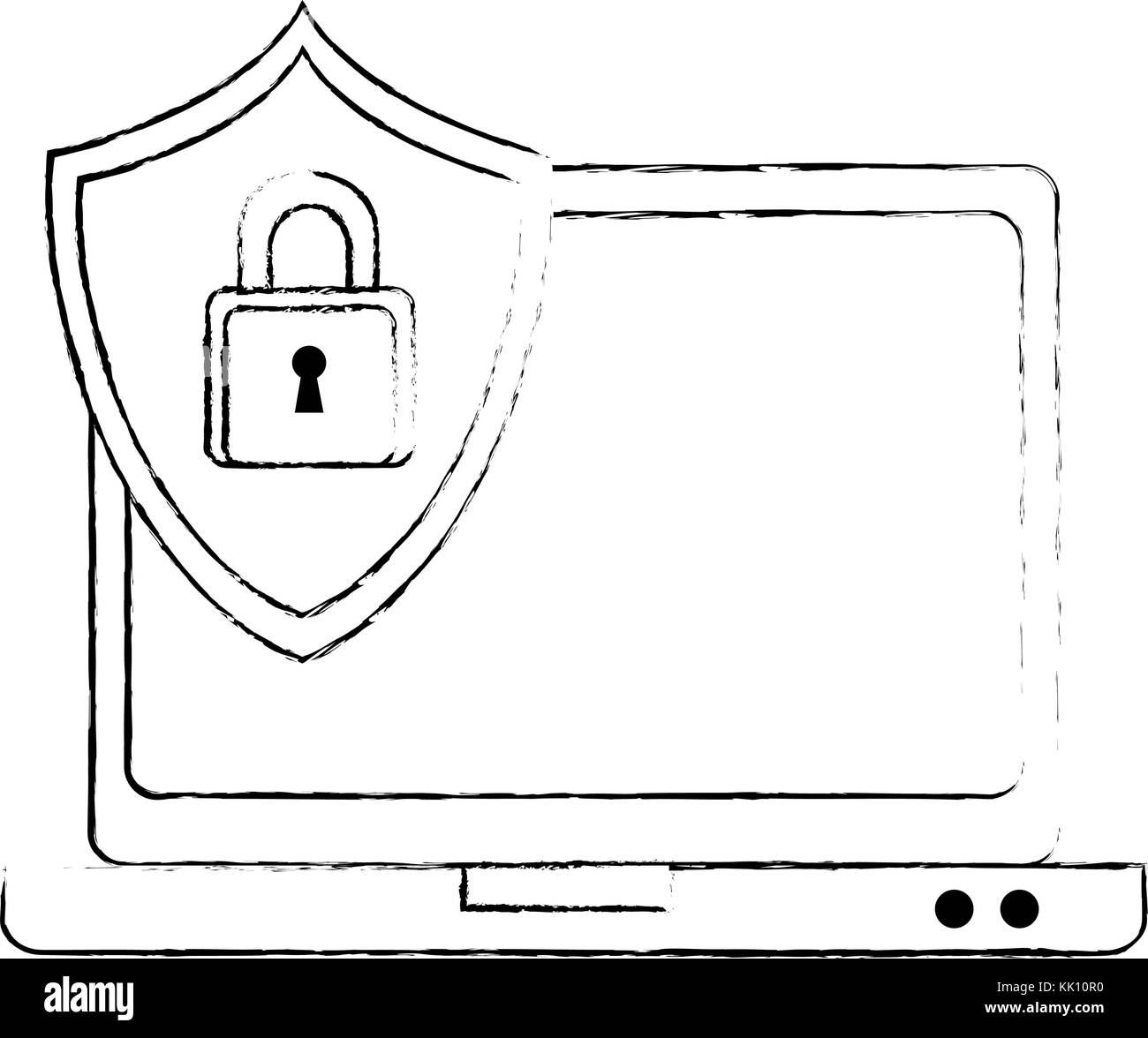 laptop computer with shield Stock Vector Image & Art - Alamy