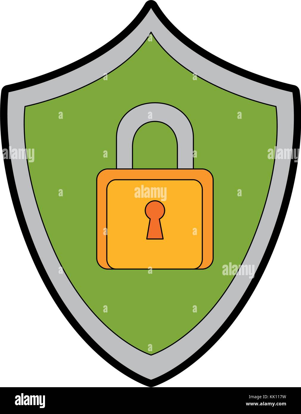 shield with padlock security Stock Vector Image & Art - Alamy