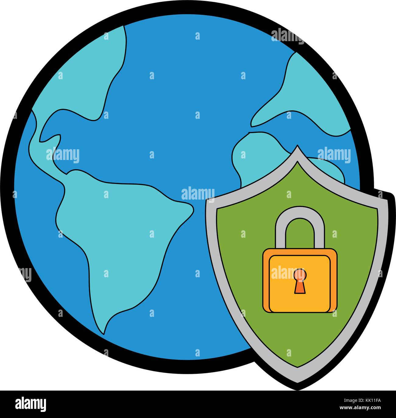 world planet earth with shield Stock Vector Image & Art - Alamy