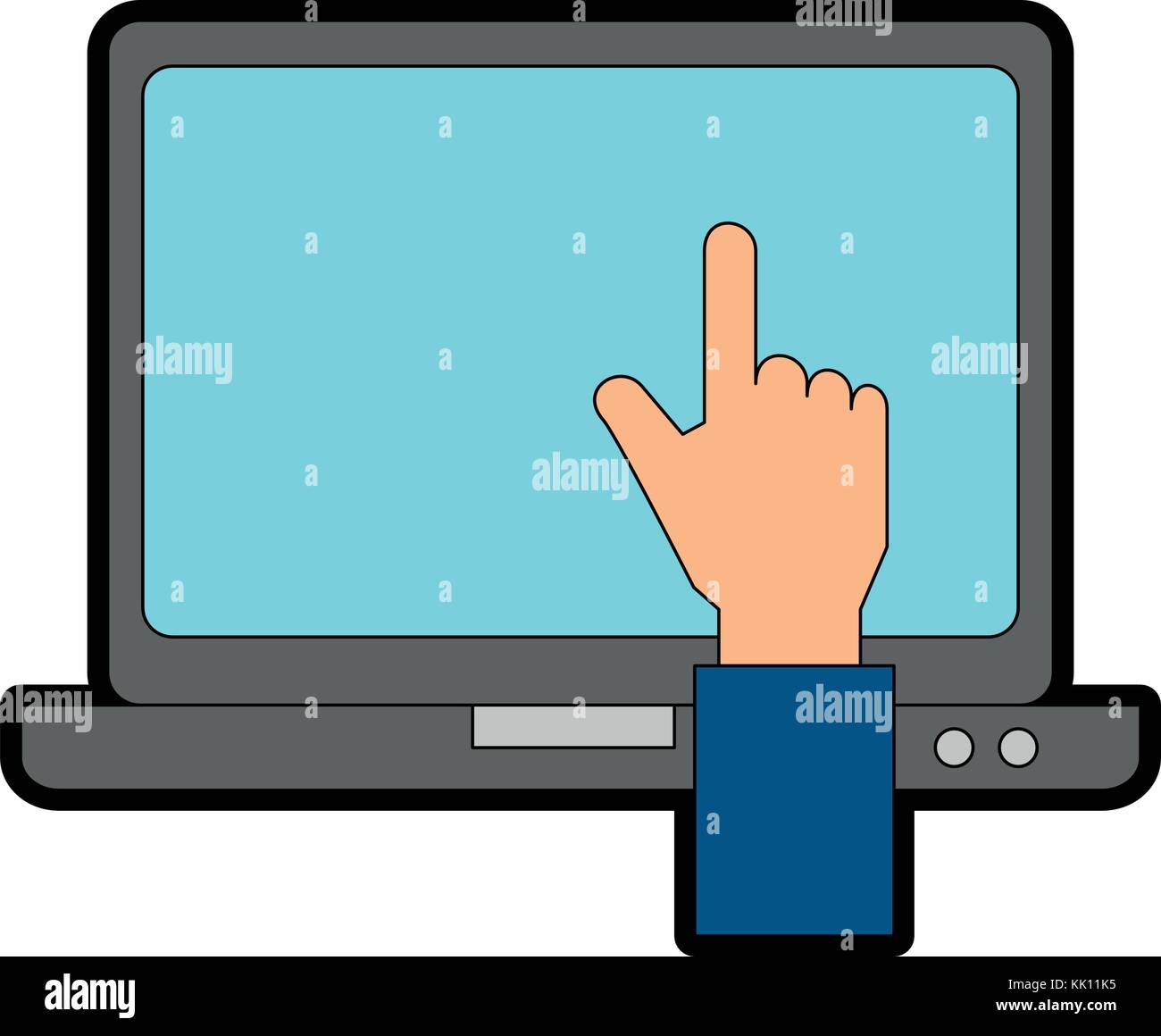 laptop computer with hand user Stock Vector Image & Art - Alamy