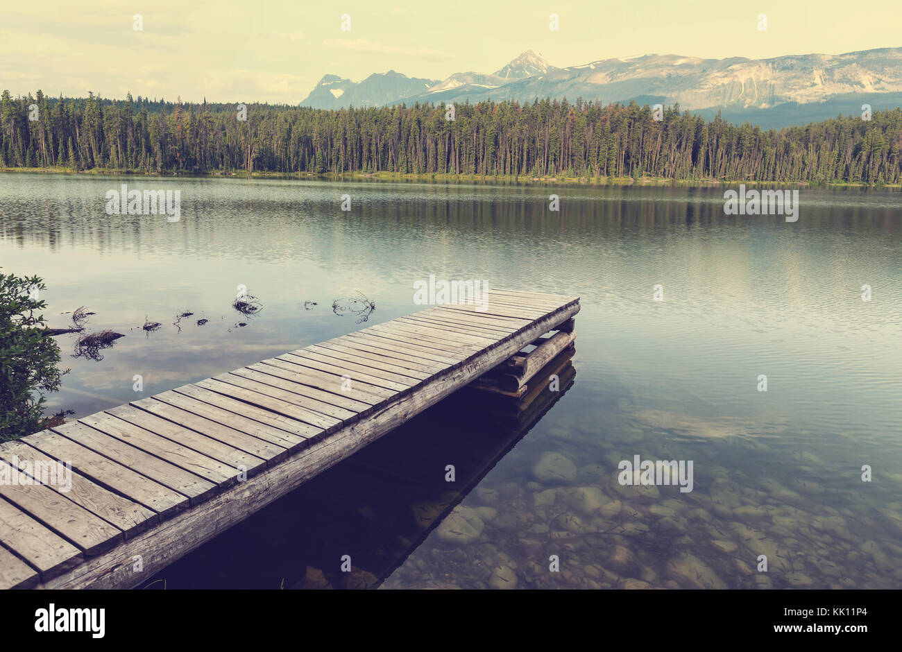 Serene scene by the lake in Canada Stock Photo - Alamy