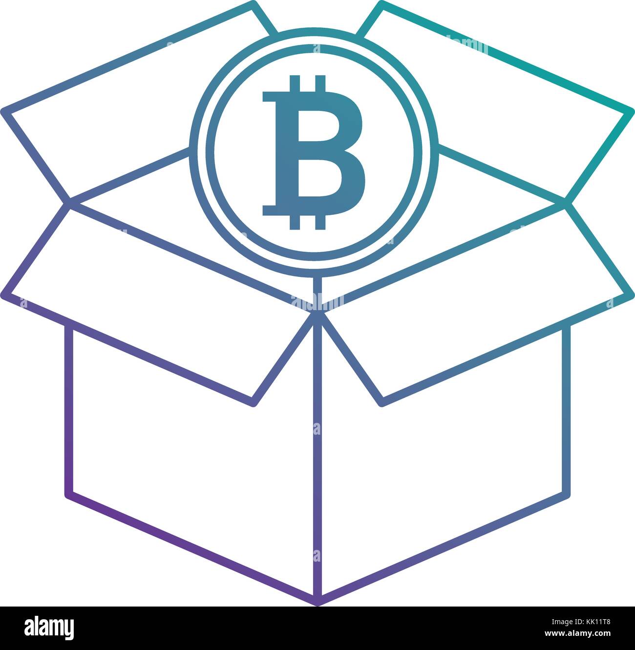 box carton with bitcoin isolated icon Stock Vector Image & Art - Alamy
