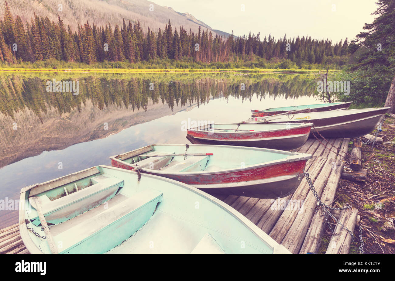 Serene scene by the lake in Canada Stock Photo - Alamy