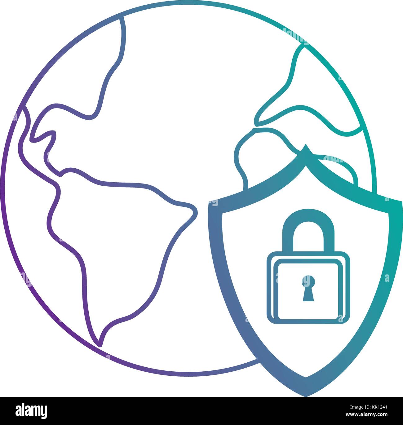 world planet earth with shield Stock Vector Image & Art - Alamy