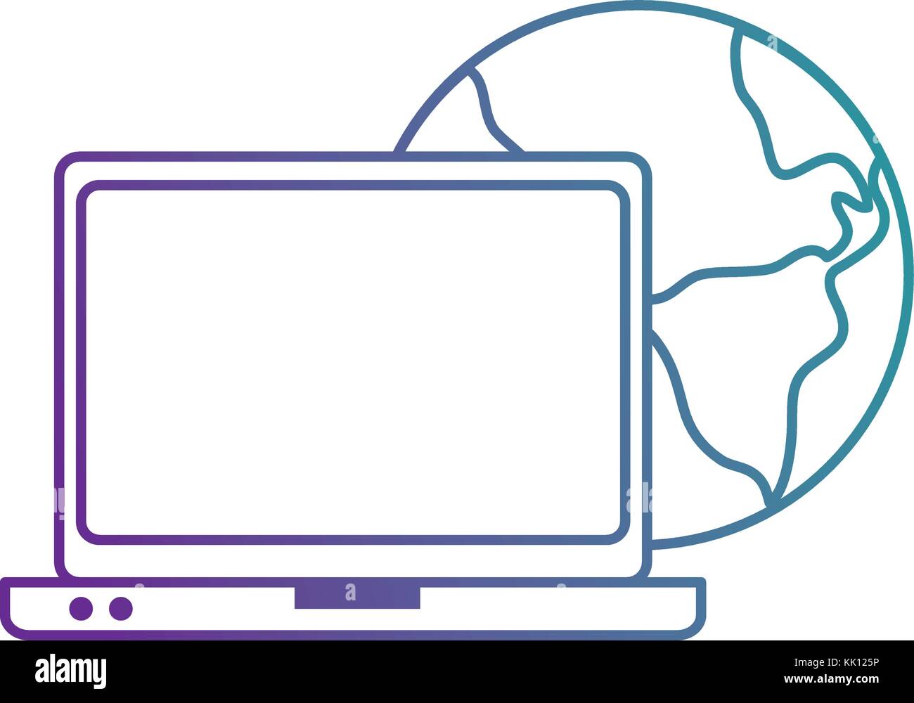 world planet earth with laptop Stock Vector Image & Art - Alamy