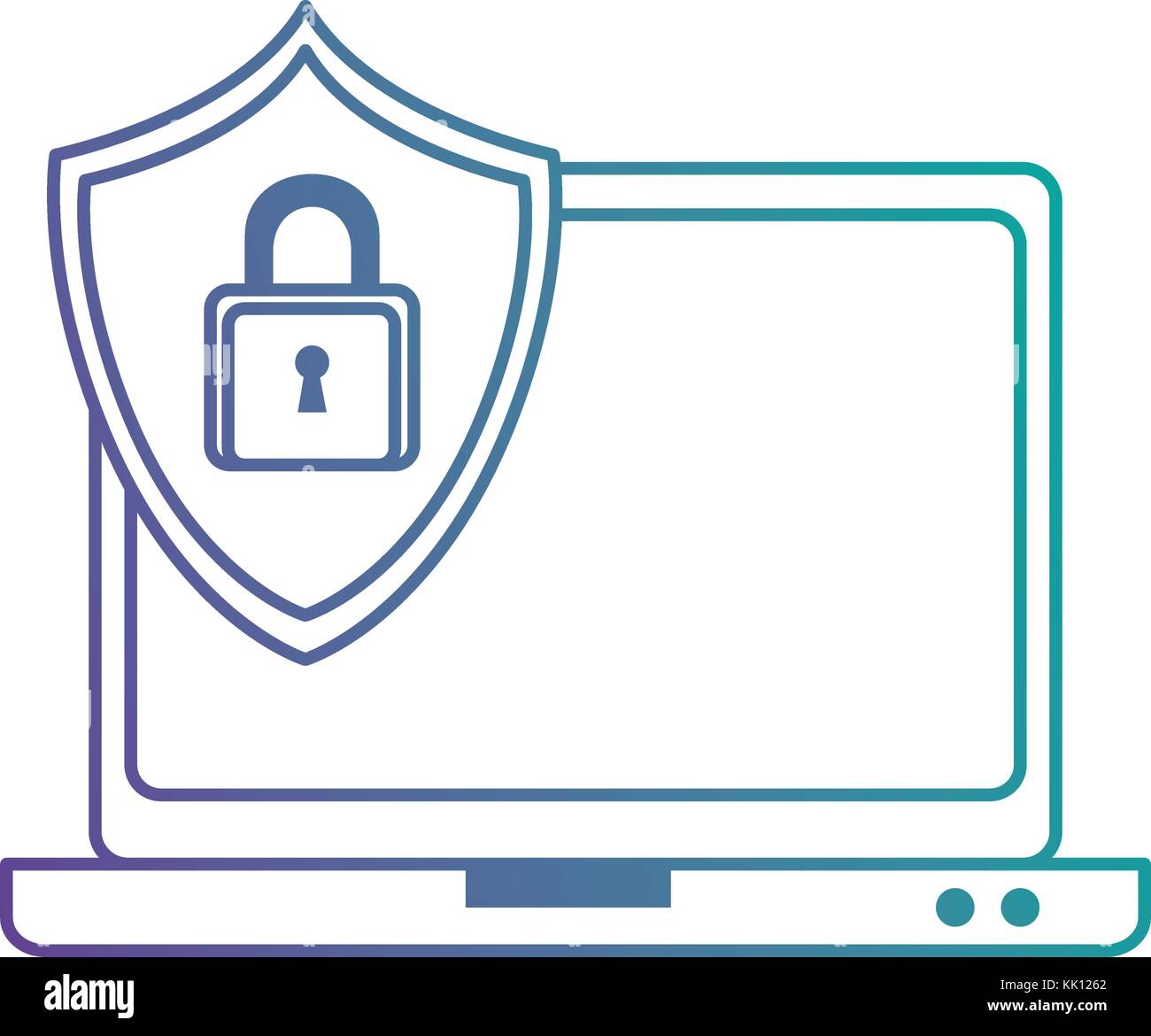 laptop computer with shield Stock Vector Image & Art - Alamy