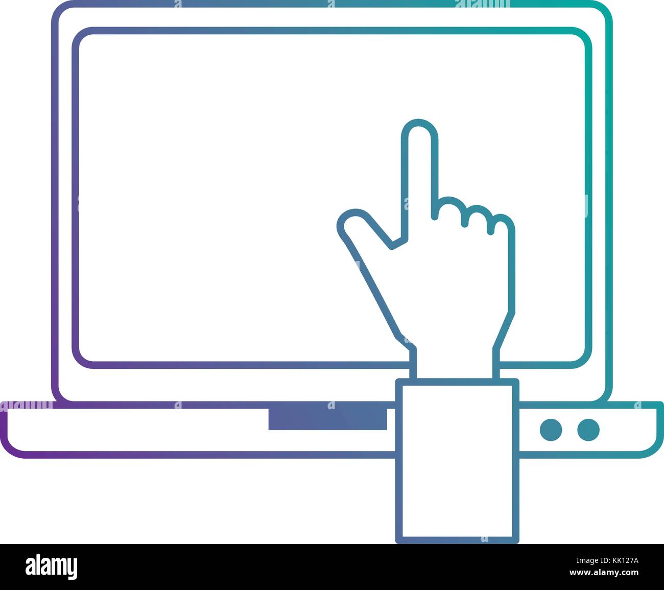 laptop computer with hand user Stock Vector Image & Art - Alamy